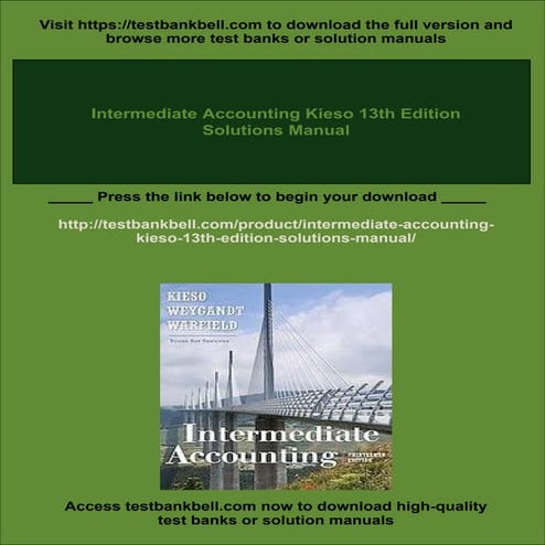 Solution Manual For Intermediate Accounting Ifrs 4th Edition By Donald
