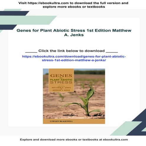 Genes for Plant Abiotic Stress 1st Edition Matthew A. Jenks | PDF