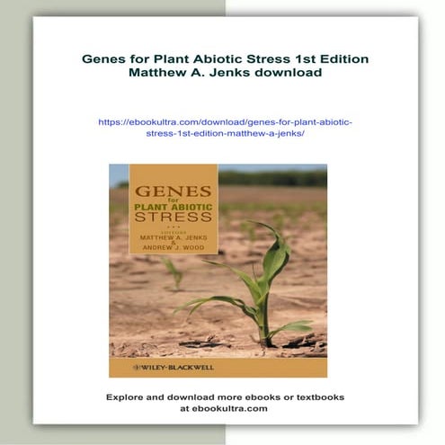 Genes for Plant Abiotic Stress 1st Edition Matthew A. Jenks | PDF