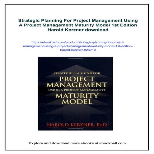 Strategic Planning For Project Management Using A Project Management ...