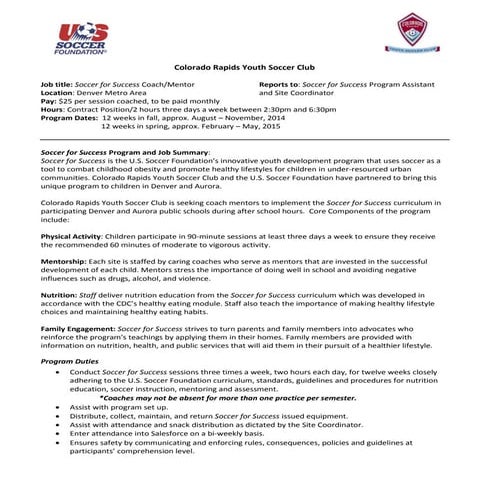 Coach Job Description | PDF