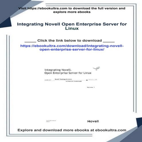 Download Integrating Novell Open Enterprise Server for Linux ebook All Chapters PDF | PDF