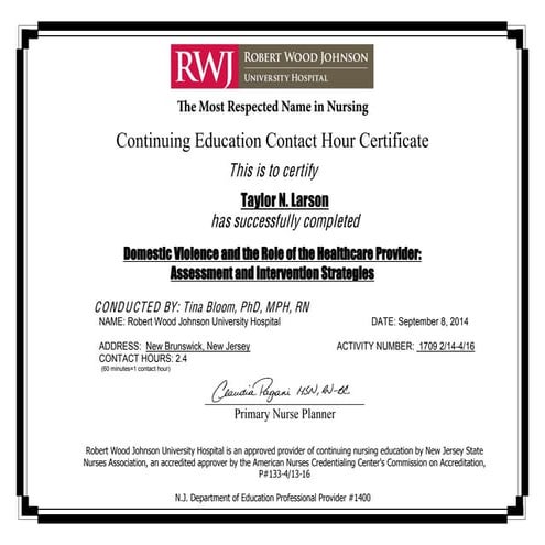 nursing certificate - Taylor Larson 9.8.14