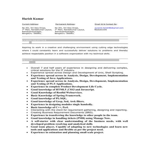 Harish_Resume | DOC