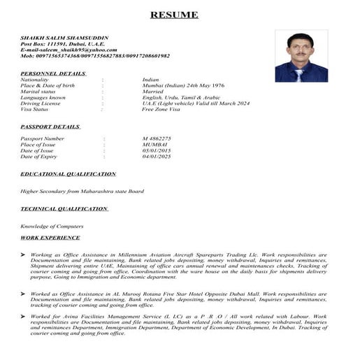 SALIM RESUME | DOC