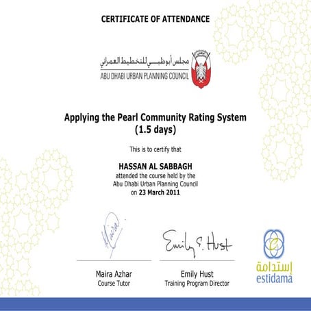 10- Estidama Certificate Hassan (2) | PDF