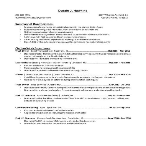 Dustin J Hawkins Resume | DOCX