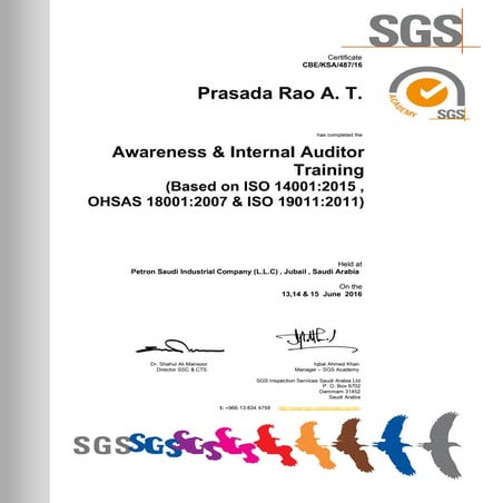 Petron - Rao - Awareness IA Training on EMS OHSAS ISO 19011 | PDF
