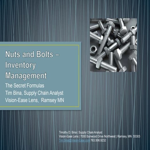 Nuts and Bolts – Inventory Management | PPT
