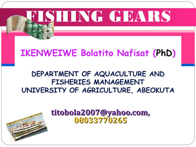 CLASSIFICATION OF FISHING GEAR | PPTX