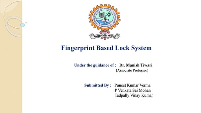 FINGERPRINT DOORLOCK USING ARDUINO UNO _ | PPTX FINGERPRINT DOORLOCK USING ARDUINO UNO _ | PPTX
