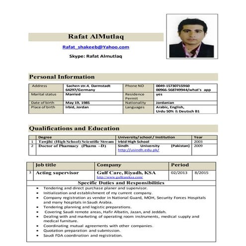 rafat german cv | DOCX