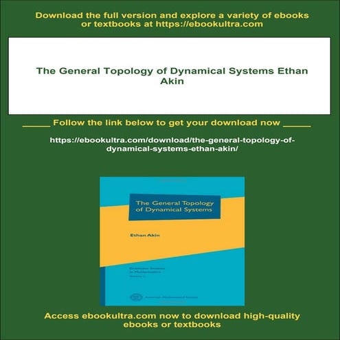 The General Topology of Dynamical Systems Ethan Akin | PDF