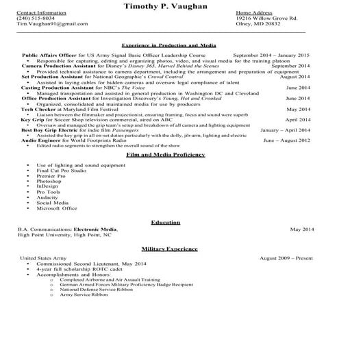 Tim Vaughan Resume | PDF