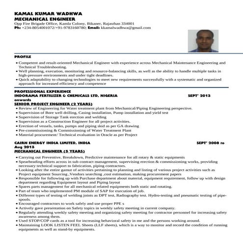 Kamal resume | DOC | Civil Engineering Industry | Industries