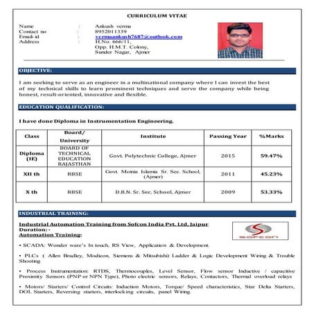 ankush cv (1) | DOCX | Business | Business and Finance
