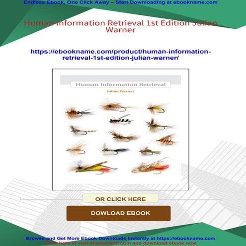 Human Information Retrieval 1st Edition Julian Warner | PDF