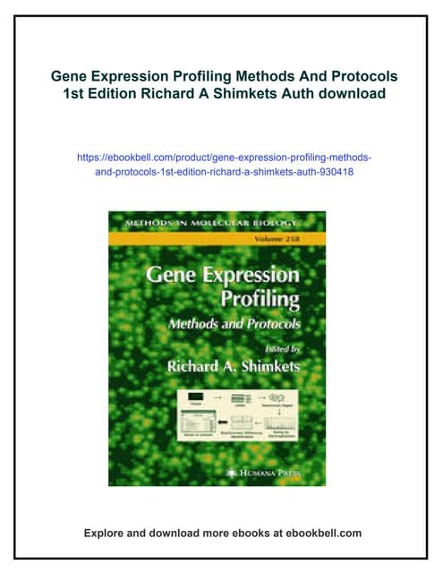 Gene Expression Profiling Methods And Protocols 1st Edition Richard A