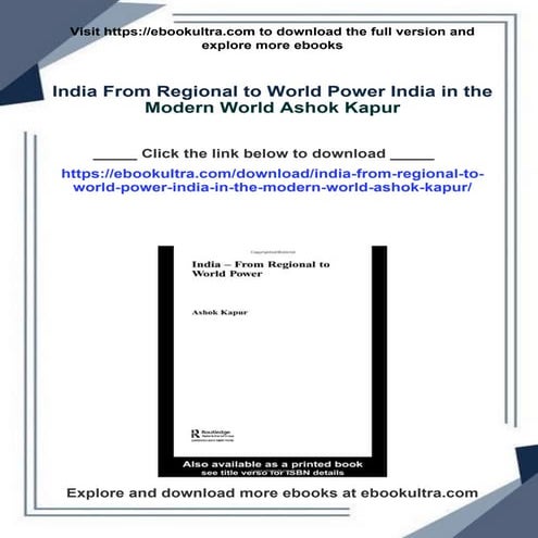 Download Complete India From Regional to World Power India in the Modern World Ashok Kapur PDF ...
