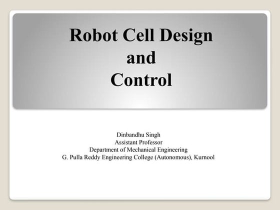 Robot work cell layout | PPT | Robotics | Technology & Computing