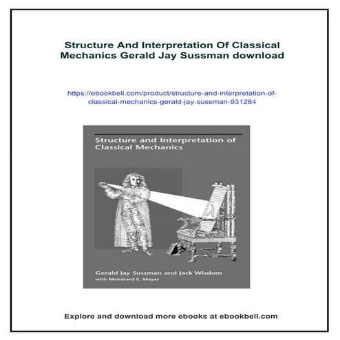 Structure And Interpretation Of Classical Mechanics Gerald Jay Sussman | PDF