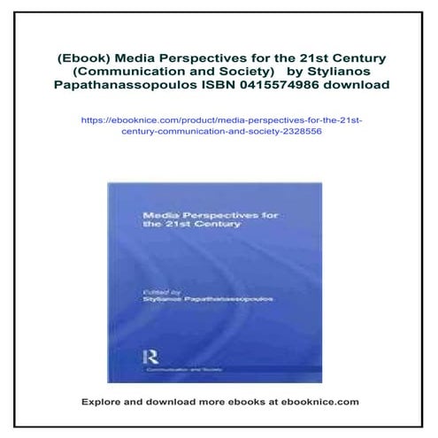 (Ebook) Media Perspectives for the 21st Century (Communication and ...