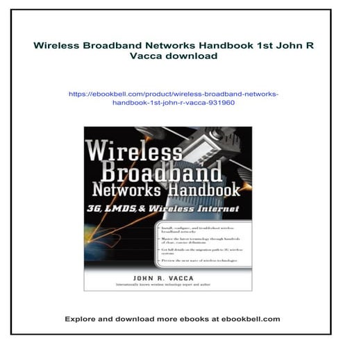 Wireless Broadband Networks Handbook 1st John R Vacca | PDF