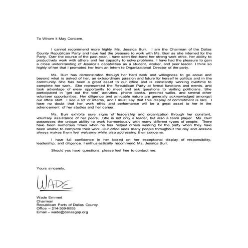 Letter of Recommendation | DOCX