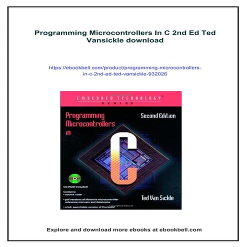 Programming Microcontrollers In C 2nd Ed Ted Vansickle | PDF
