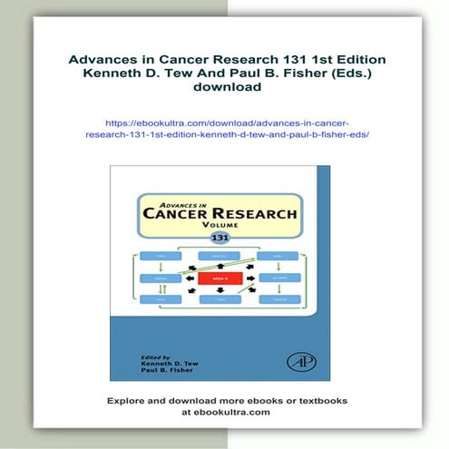 Advances in Cancer Research 131 1st Edition Kenneth D. Tew And Paul B ...