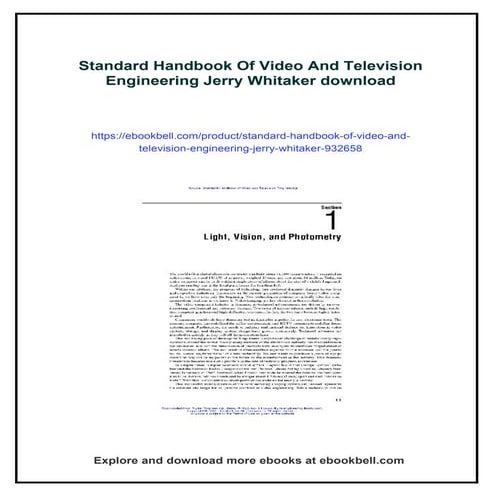 Standard Handbook Of Video And Television Engineering Jerry Whitaker | PDF