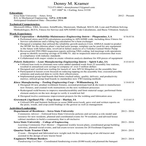 Robbie Winkler Complete Resume | DOC