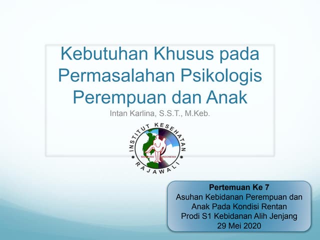 Asuhan Kebidanan pada Perempuan dan Anak Dengan Kondisi Rentan | PDF