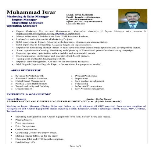 Muhammad Israr C.V updated | DOC