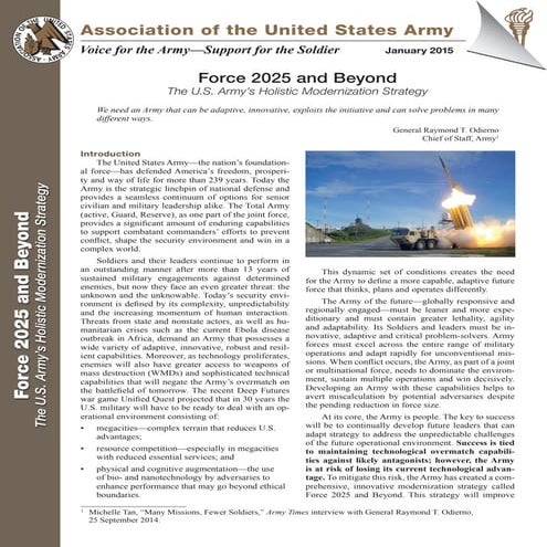 Force 2025 and Beyond Torchbearer Article January 2015 | PDF | Arms ...