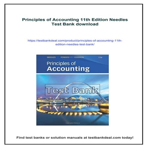 Principles of Accounting 11th Edition Needles Test Bank | PDF