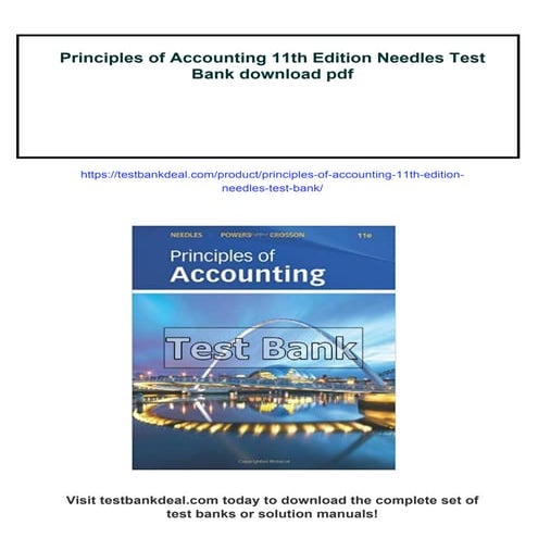 Principles of Accounting 11th Edition Needles Test Bank | PDF