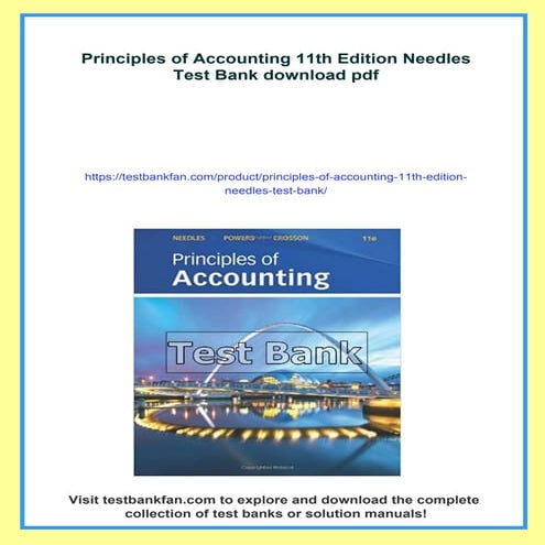 Principles of Accounting 11th Edition Needles Test Bank | PDF