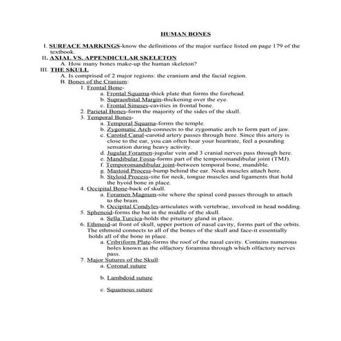 BONY LANDMARKS Terminology of anatomy physiology | PPTX