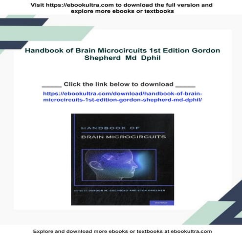 Handbook of Brain Microcircuits 1st Edition Gordon Shepherd Md Dphil | PDF
