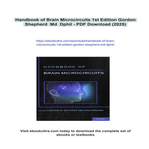 Handbook of Brain Microcircuits 1st Edition Gordon Shepherd Md Dphil | PDF