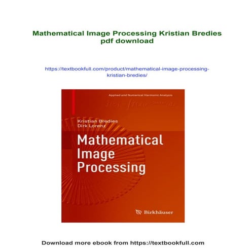 Mathematical Image Processing Kristian Bredies | PDF