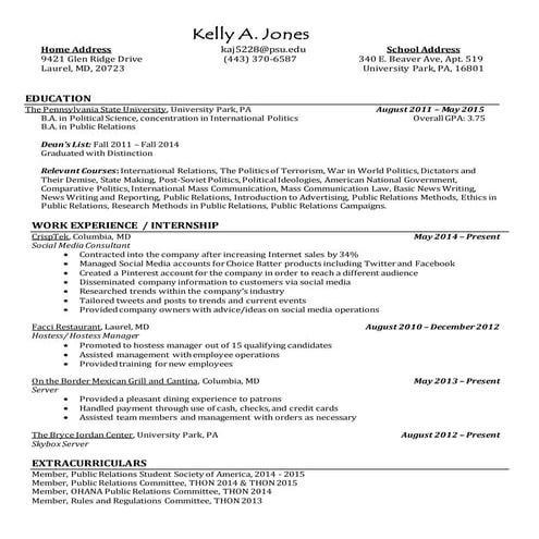 RESUME REVISED FALL 2016 | DOCX