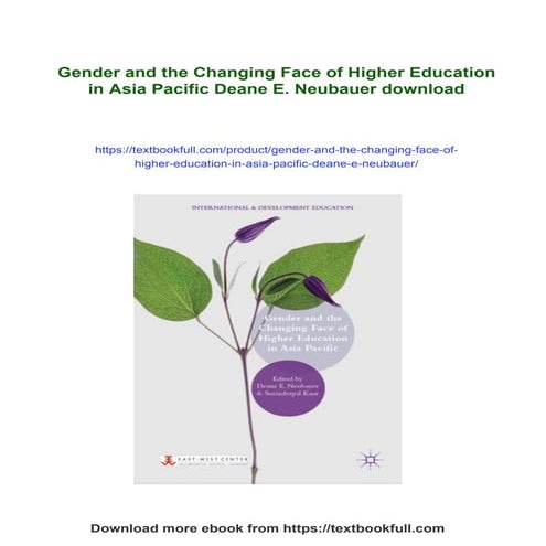 Gender and the Changing Face of Higher Education in Asia Pacific Deane ...