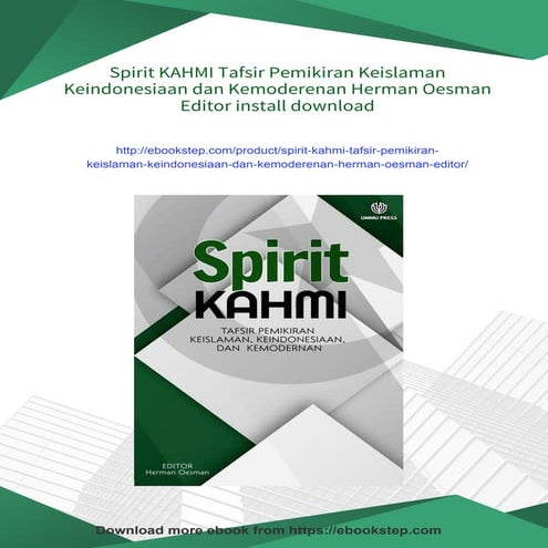 Spirit KAHMI Tafsir Pemikiran Keislaman Keindonesiaan dan Kemoderenan ...