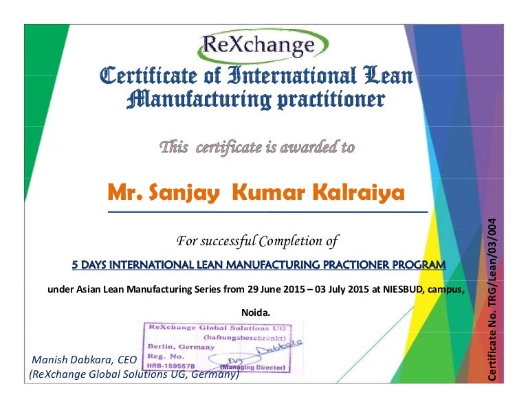 Lean Certificate Template