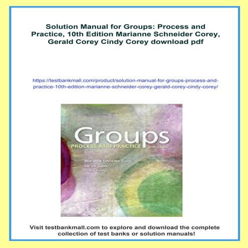 Solution Manual for Groups: Process and Practice, 10th Edition Marianne Schneider Corey, Gerald ...