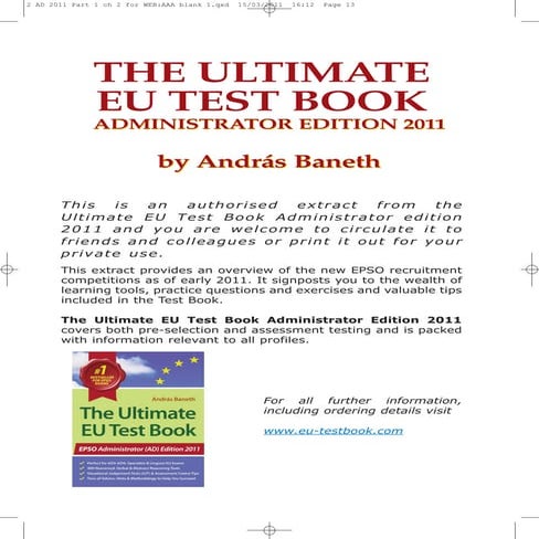 The Ultimate EU Test Book 2011 Extract | PDF