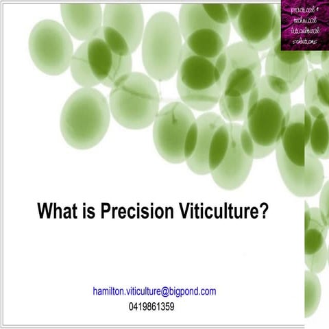 What is Precision Viticulture by Richard Hamilton | PPT