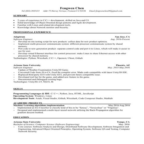Fengwen_Chen_Resume | PDF